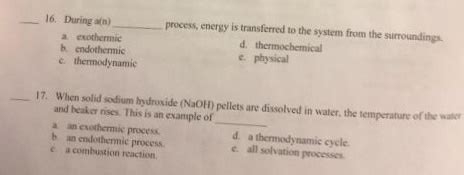 Solved During A N Process Energy Is Transferred To The Chegg