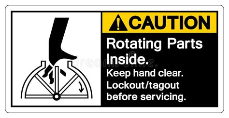 Caution Rotating Part Inside Keep Hand Clear Symbol Sign Vector