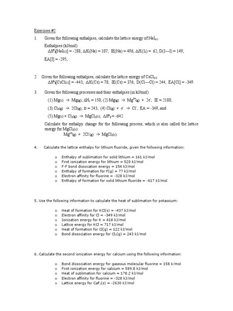 Born Haber Cycle Pdf