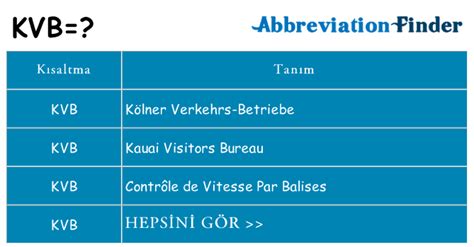 Kvb Ne Anlama Geliyor