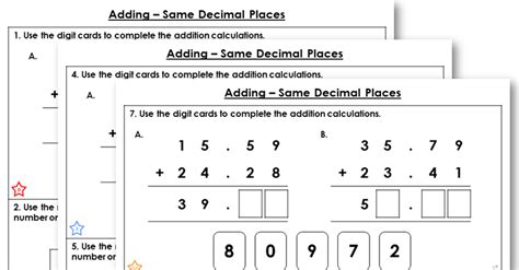 year 5 adding same decimal places lesson classroom secrets
