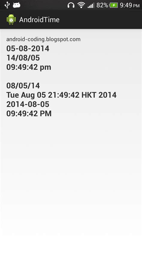 App Android Code Display Formatted Datetime Using Stringformat