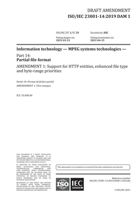ISO IEC DAmd Support For Entities Enhanced File Type And Byte Range
