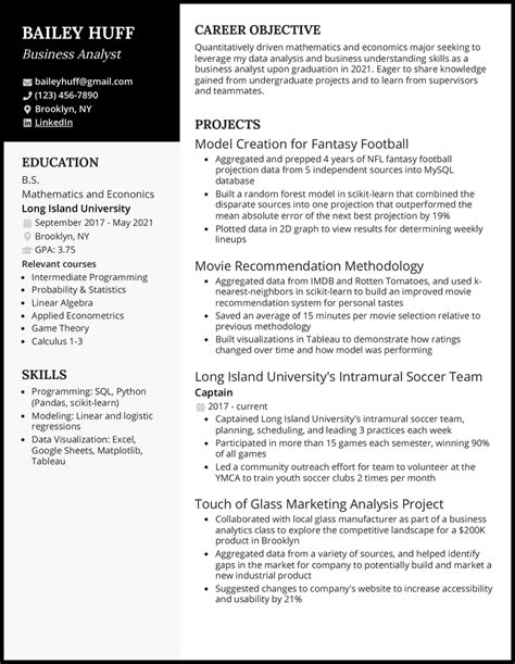 Example Of Resume For Fresh Graduate