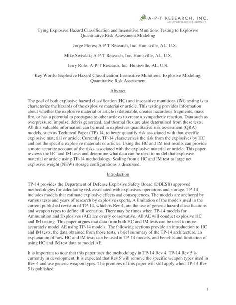 Pdf Tying Explosive Hazard Classification And 1 Tying Explosive