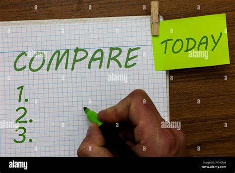 Word Writing Text Compare Business Concept For Estimate Measure Note The Similarities