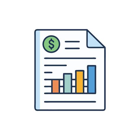Financial Report Document With A Bar Chart Analysis 63114244 Vector Art