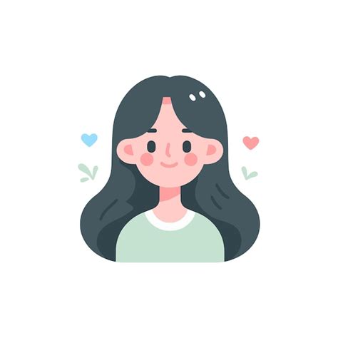 Premium Vector Cute Girl Flat Vector Illustration