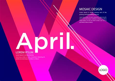 April Calendar Template With Geometric Shapes Vector Art At Vecteezy