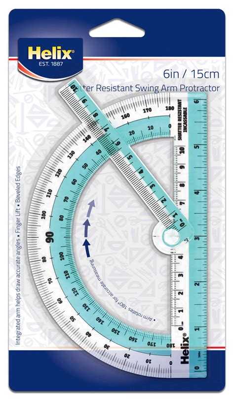 180° Shatter Resistant Swing Arm Protractor 6 100 Each Geyer Instructional Products