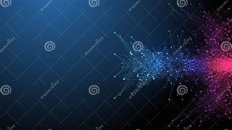 Scientific Vector Illustration Quantum Computer Technology Plexus Fiction Effect Stock Vector