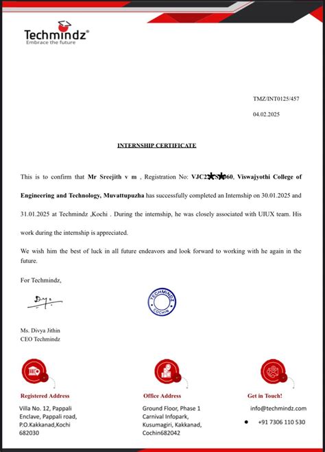 internship uiux learning growth sreejith m