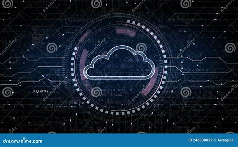 Cloud Computing And Online Storage Symbol Loop Digital Concept Stock
