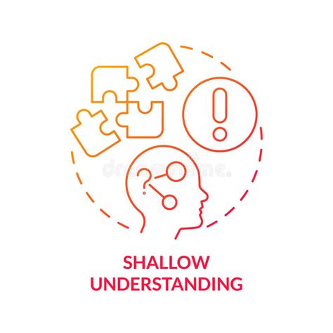 Shallow Understanding Red Gradient Concept Icon Stock Vector Illustration Of Approach