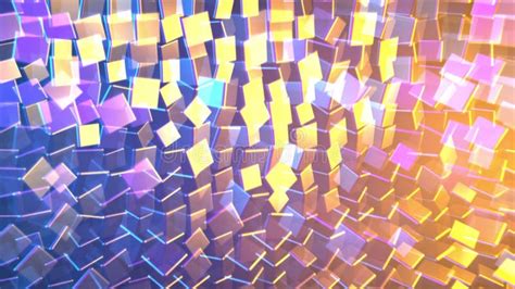 Amazing Animated Background Of 3d Multicolored Glittering Cubes Rotating And Shining In Abstract
