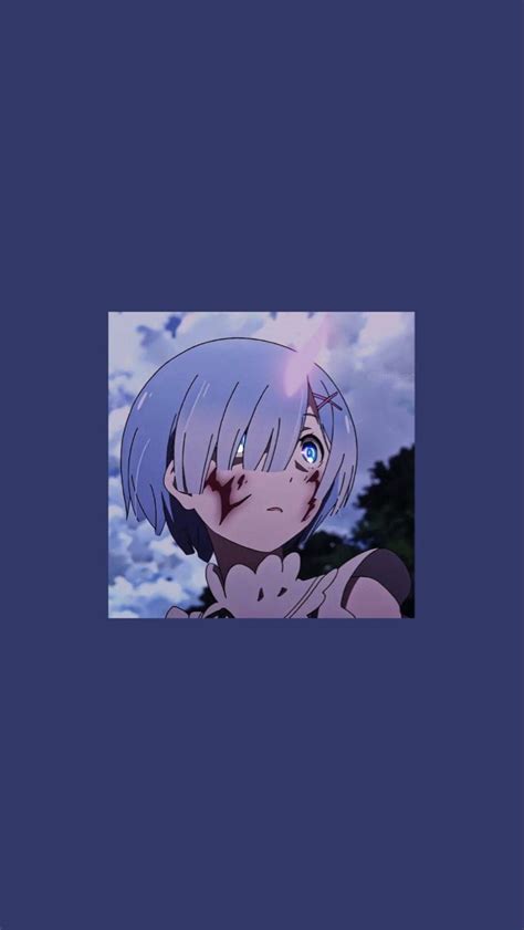 ريم انمي ري زيرو خلفيه زرقاءblue Anime Art Fictional Characters