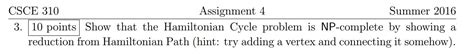 Solved Show That The Hamiltonian Cycle Problem Is NP Chegg
