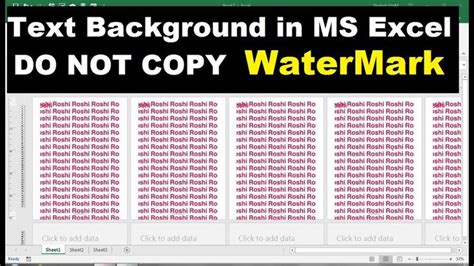 How To Make Watermark In Excel Text Background Watermark Excel
