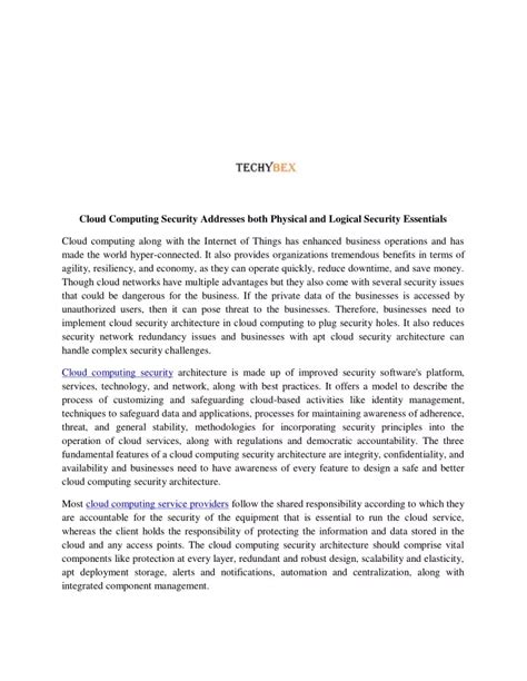 Ppt Cloud Computing Security Addresses Both Physical And Logical