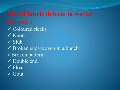 Defects In Knitting Ppt