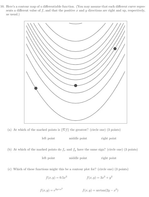 Solved 10 Heres A Contour Map Of A Differentiable