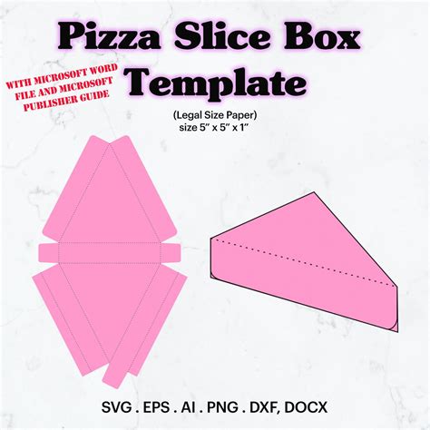 Pizza Slice Box Template Svg Legal Paper Size Box 5 X 4 9 X 1