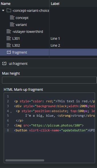 Inline Html Fragment