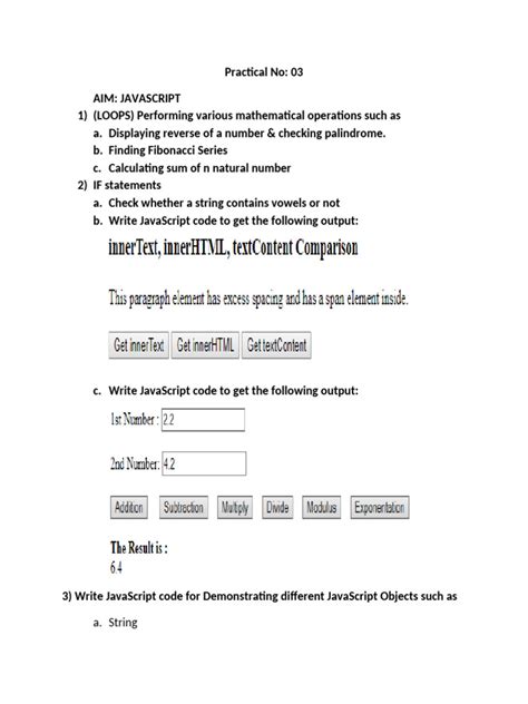 Practical No 3 Javascript Pdf