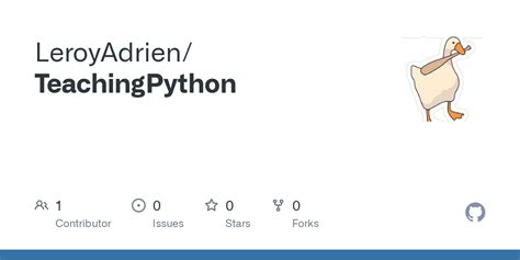 Github Leroyadrienteachingpython