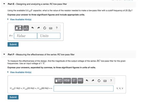 Solved Analysis And Design Of Low Pass Filters Of I Chegg