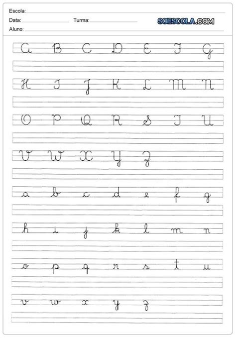 50 Atividades De Caligrafia Com Letra Cursiva GrÁtis Para Imprimir