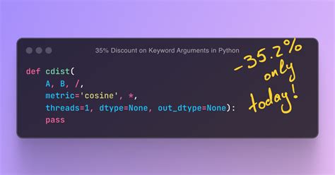 35 Discount On Keyword Arguments In Python 🐍 Ashs Blog