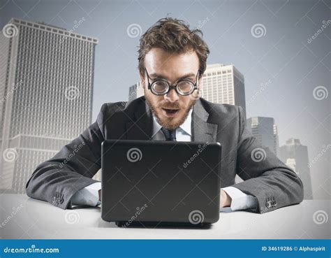 Nerd Businessman Pensive Gesture Silly Funny Retro Royalty Free Stock Photo CartoonDealer Com