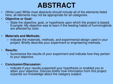 Abstract Example Science Fair