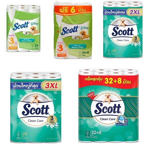 Scott Extra Clean Care กระดาษทิชชู่ สก๊อตต์ เอ็กซ์ตร้า คลีนแคร์ ความยาวสามเท่า 24 ม้วน และ 3xl 3