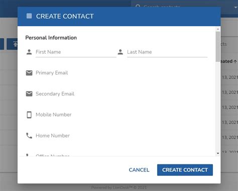Create A New Contact Liondesk