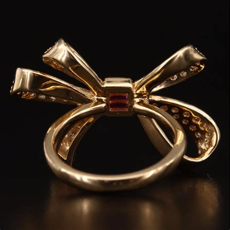 Effy 14k Diamond And Ruby Ribbon Ring Ebth