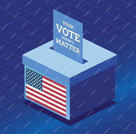 Premium Vector Isometric Voter Ballot Inserted In Ballot Box With Usa Flag The Ballot Has The