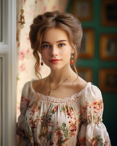 Russian Girl Stands In Front Premium Ai Generated Image