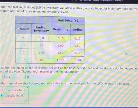 Solved Nder The Last In ﻿first Out Lifo ﻿inventory