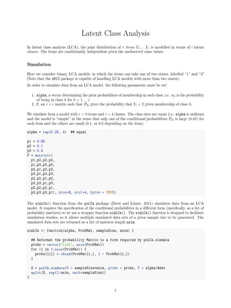 Latent Class Analysis Pdf Matrix Mathematics Applied Mathematics