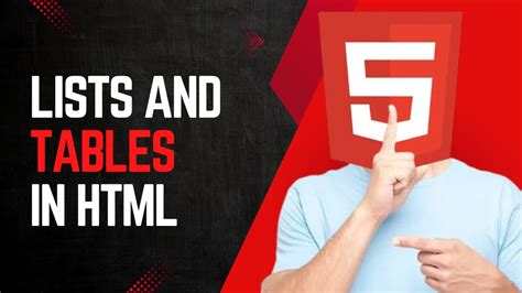 Mastering Html Lists And Tables Organize Your Web Content Like A Pro Lists And Tables In Html