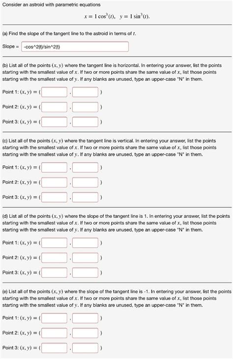 solved consider an astroid with parametric equations x 1