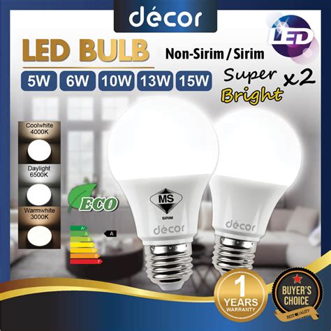 SIRIM APPROVED LED BULB E W W W Super Bright Light Bulb LED Light Lamp Bulb Mentol