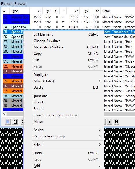 Element Selection Browser Window