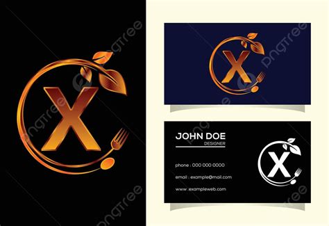 Healthy Cafe Logo With X Monogram And Utensils Vector Logotype Cafe