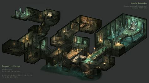 Artstation Dungeon Level Concept Minjeong Kim Game Level Design Dungeon Environment