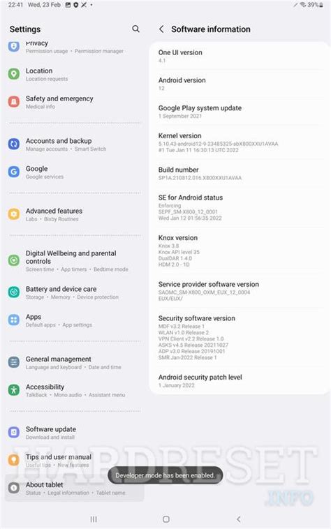Developer Options Samsung Galaxy Tab S8 How To