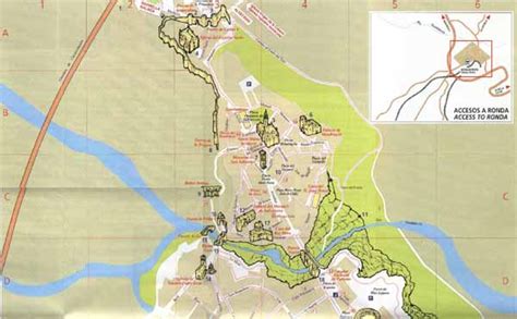 Street Map Of Ronda Detailed City Plan With 22 Monuments