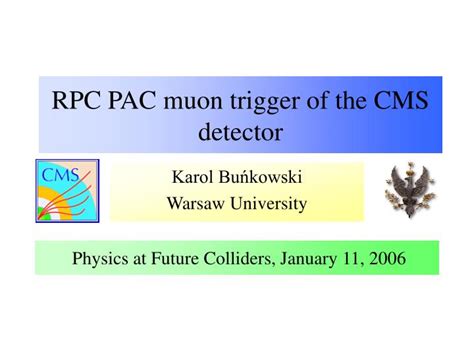 PPT RPC PAC Muon Trigger Of The CMS Detector PowerPoint Presentation ID